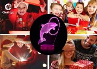 China Dolphin Optical 3D LED Illusion Lamps Base 87*87*38mm RGB Color Decoration for sale