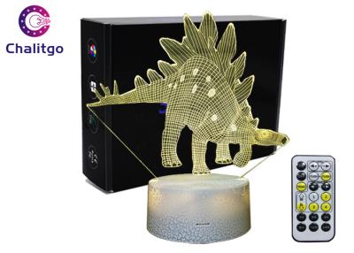 China ABS 3D LED Night Light , 3D Illusion Table Lamp Dinosaur Toys AA Battery for sale