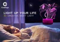 China Bedside 3D LED Illusion Lamps Decorative Xmas Birthday Gifts Acrylic Night Light for sale