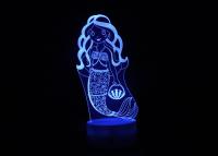 China Mermaid 3D Night Light Table Lamp , Glass Illusions Lamps For Girls Decoration for sale