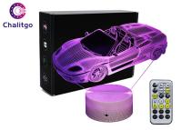 China Car 3D LED Illusion Lamps 7 Colors Boys Bedrooms 3 AA Battery With Timer for sale