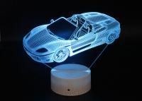 China Car 3D LED Illusion Lamps 7 Colors Boys Bedrooms 3 AA Battery With Timer for sale