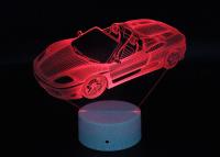 China Car 3D LED Illusion Lamps 7 Colors Boys Bedrooms 3 AA Battery With Timer for sale