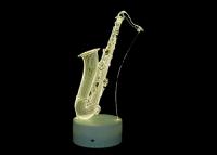China Magic Saxophone 3D Lamp , 3D Illusion Night Light Touch Switch OEM Accepted for sale