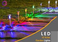 China Landscape Solar Powered LED Garden Lights 7 Color Changing Path Pathway 12 Packs for sale