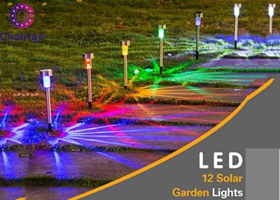 China Landscape Solar Powered LED Garden Lights 7 Color Changing Path Pathway 12 Packs for sale