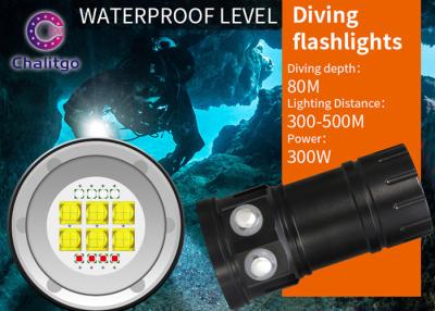 China 500 Watt Ultra Bright LED Flashlight Red Blue Waterproof For Camping Hiking for sale