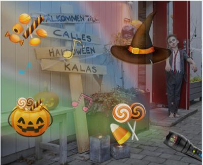 China 2000mAh Halloween Light Projector , 12 Pattern Music Playing Holiday House Projector for sale