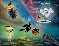 China 2000mAh Halloween Light Projector , 12 Pattern Music Playing Holiday House Projector for sale