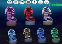 China Heart Shape RGB 3D LED Illusion Lamps Acrylic And ABS Material For Birthday Gifts for sale