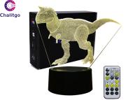 China High End 3d Led Desk Lamp / 4.5-5V 3D Dinosaur Lamp For Kids 7 Colors for sale