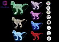 China High End 3d Led Desk Lamp / 4.5-5V 3D Dinosaur Lamp For Kids 7 Colors for sale