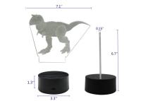 China High End 3d Led Desk Lamp / 4.5-5V 3D Dinosaur Lamp For Kids 7 Colors for sale
