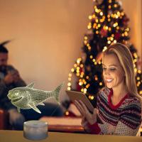 China 7 Colors RGB Shark Gifts 3D LED Illusion Lamps For Girls Bedroom for sale