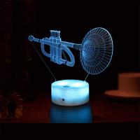 China Trumpet Shape 3D LED Illusion Lamps 7 Colors Change 15 Keys Remote Control for sale