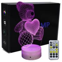 China Teddy Bear Led Desk Light Touch 7 Color Changing Table Lamps Room Decor for sale