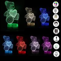 China Teddy Bear Led Desk Light Touch 7 Color Changing Table Lamps Room Decor for sale
