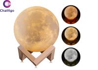 China 3 Color Changing Dimmable Hanging Moon Lamp USB Recharge 15cm Size for sale