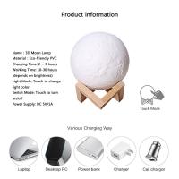 China 3D Printing Moon Globe Light 5.9 Inch Glowing Moon Lamp Tap Change 3 Colors for sale