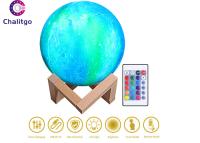 China Color Changing Moon Lamp / Remote Controlled Illuminated Moon USB Recharge for sale