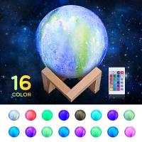 China Color Changing Moon Lamp / Remote Controlled Illuminated Moon USB Recharge for sale