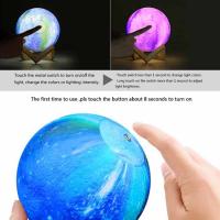 China Color Changing Moon Lamp / Remote Controlled Illuminated Moon USB Recharge for sale