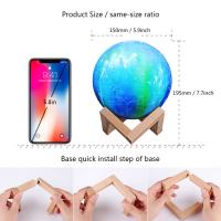 China High End 3D Moon Nightlight Lamp 16 Colors Change OEM ODM Service for sale
