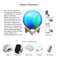China High End 3D Moon Nightlight Lamp 16 Colors Change OEM ODM Service for sale
