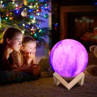 China High End 3D Moon Nightlight Lamp 16 Colors Change OEM ODM Service for sale