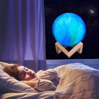 China Personalized Moon Led Night Light 5.9 Inch With Stand 16 Colors RGB for sale