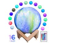 China Personalized Moon Led Night Light 5.9 Inch With Stand 16 Colors RGB for sale