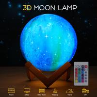 China Personalized Moon Led Night Light 5.9 Inch With Stand 16 Colors RGB for sale
