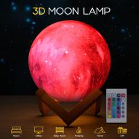 China Moon Lighting 3D LED Illusion Lamps Remote Control 8 Sizes With 400mAh Recharging Battery for sale