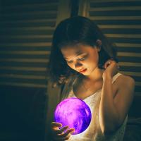 China Moon Lighting 3D LED Illusion Lamps Remote Control 8 Sizes With 400mAh Recharging Battery for sale