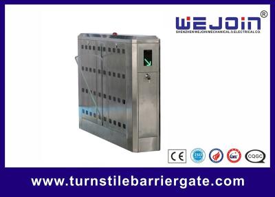 China Automatic pedestrian waist high 304 stainless steel flap barrier turnstile gate with RFID card for sale