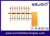 China Yellow Color 4m Three Fence Arm Barrier Gate DC24V Brushless Motor Auto-reversing on Obstruction for sale
