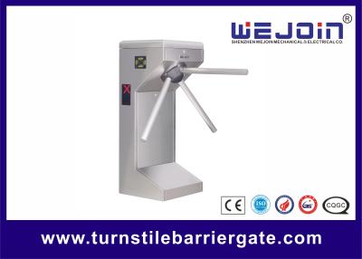 China Automatic pedestrian access control waist high 304 stainless steel tripod turnstile gate with RFID card/fingerprint read for sale