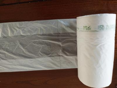 China 40 % Biobased Plastic Produce Bags On A Roll 35 X 50 Cm Semi Transparent for sale