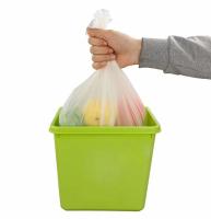 China Customize Biodegradable Garbage Bags , White Disposable Food Waste Bags for sale