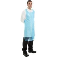China Light Blue Plastic Kitchen Apron , Compostable Plastic Waterproof Aprons For Adults for sale