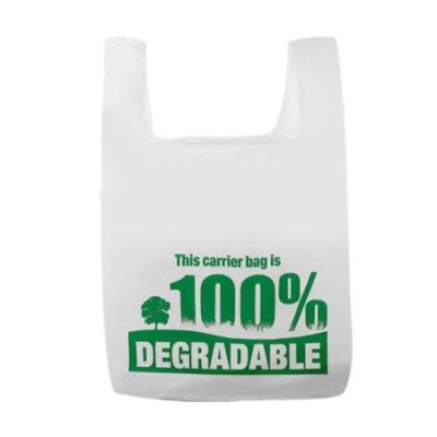 China Flat Biodegradable Plastic Carry Bags 100% Shopping Bag Biodegradable for sale