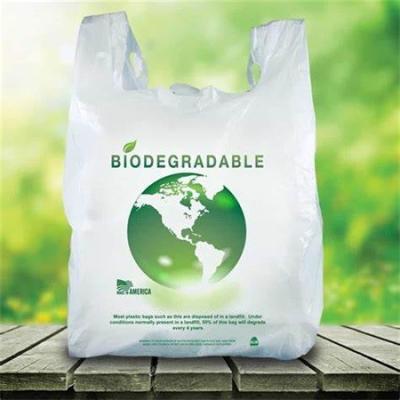 China 20mic Biodegradable Plastic Shopping Bags Transparent Biodegradable Grocery Bags for sale