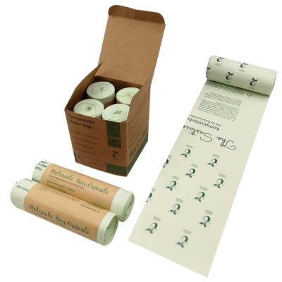 China Cornstarch Based 100% Biodegradable Compostable Plastic Garden Lawn And Leaf Collection Bag for sale