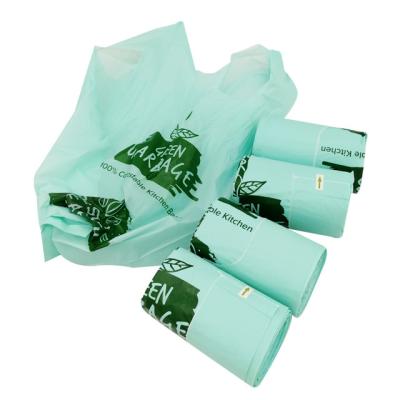 China 30L Large Biodegradable Garbage Bags With Drawstring Cornstarch Based for sale