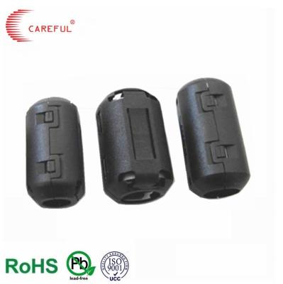 China EMI Clip On USB Cable Ferrite Core  3.5/4/5/6/7/8/9mm Round Black Ferrite Clamp On Cores for sale