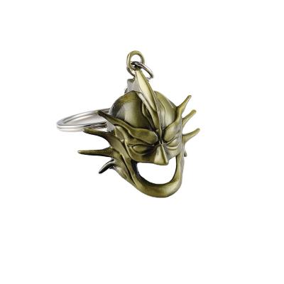 China Wholesale Bulk Fashion Metal Custom 3D helmet Antique brass plated keychain with bottle opener for sale