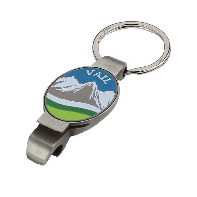 China Hot sale Nickel Plated Office Gift Custom Enamel Metal Bottle Opener Keychain for sale