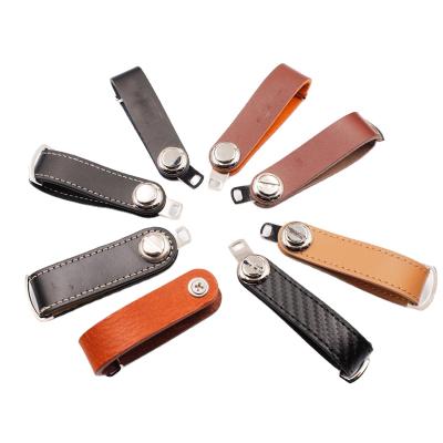China hot selling Business Car Keychain compact pu leather key holder keychain organizer for sale