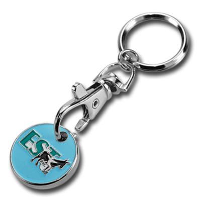 China High quality custom logo europe token coin keychain shopping cart chip for sale