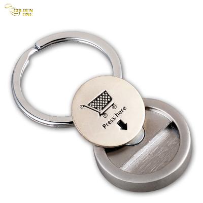 China Personalized Custom Logo Clear Zinc Alloy Keychain custom trolley coin keyholders for sale